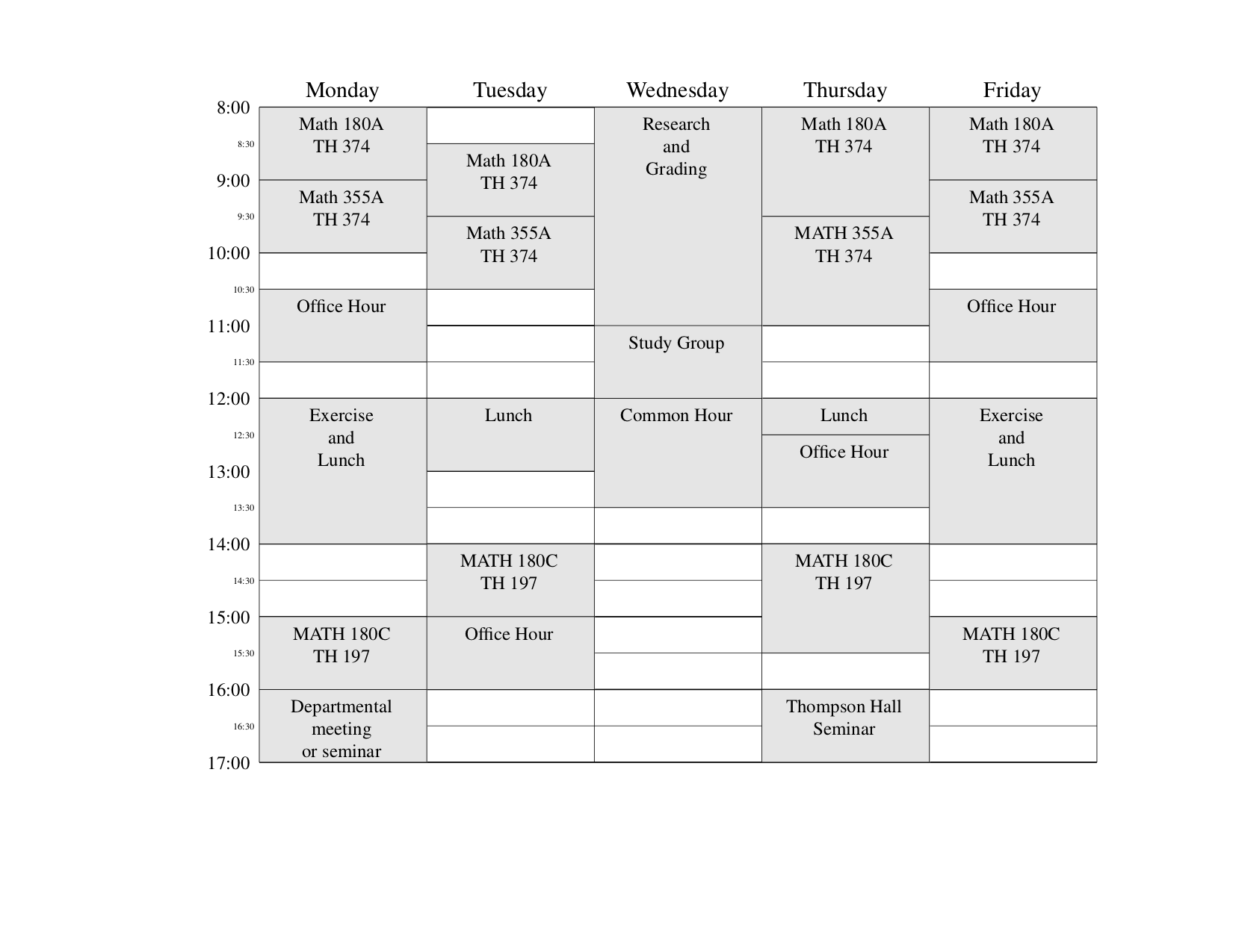Spring 2020 Schedule